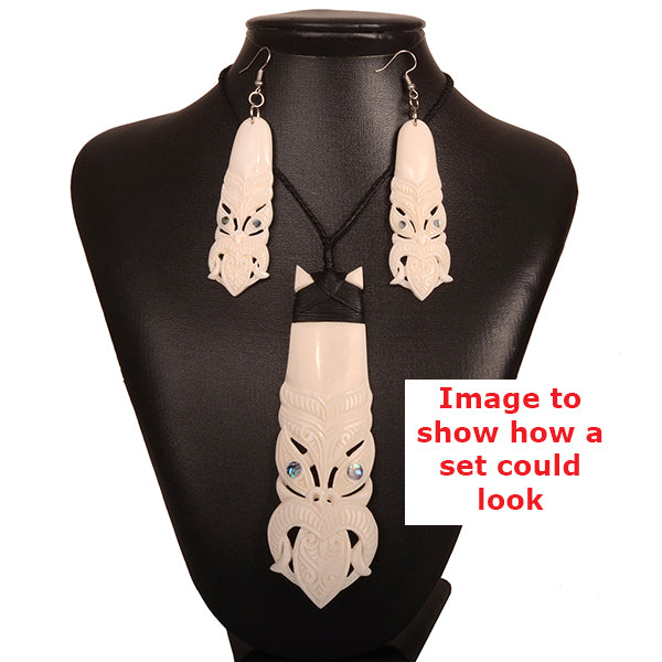 Bone Toki Earrings with Tiki | Discoveries